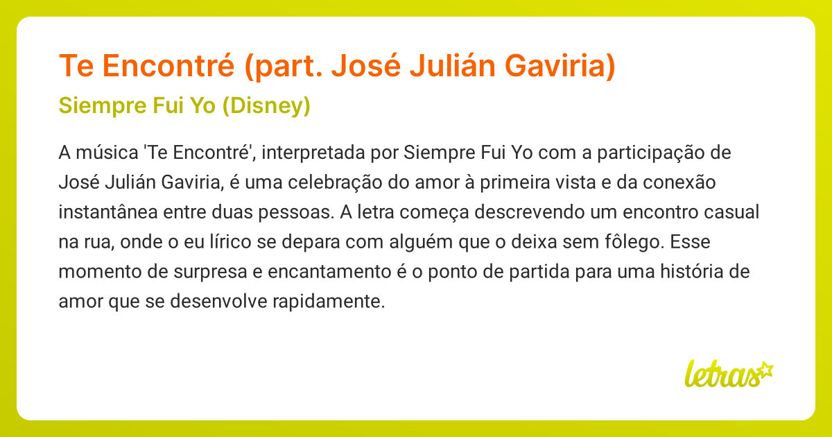 Significado da música Te Encontré (part. José Julián Gaviria) (Siempre ...