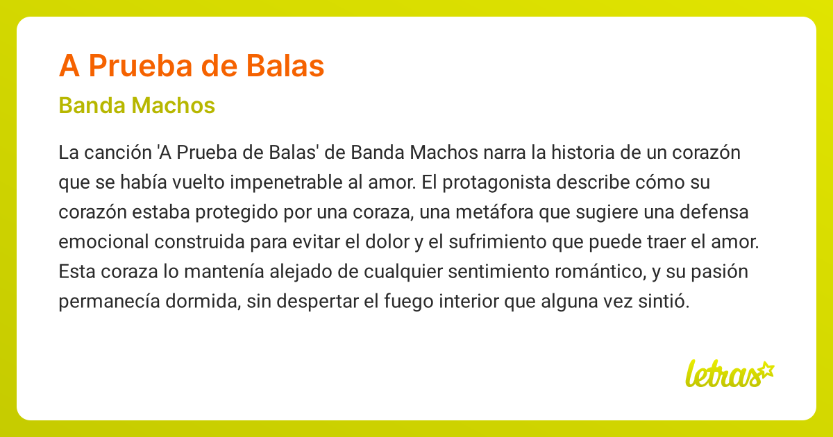 Significado de la canción A PRUEBA DE BALAS (Banda Machos) - LETRAS.COM