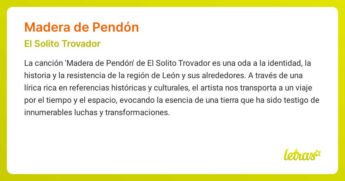 Significado de la canción MADERA DE PENDÓN (El Solito Trovador ...