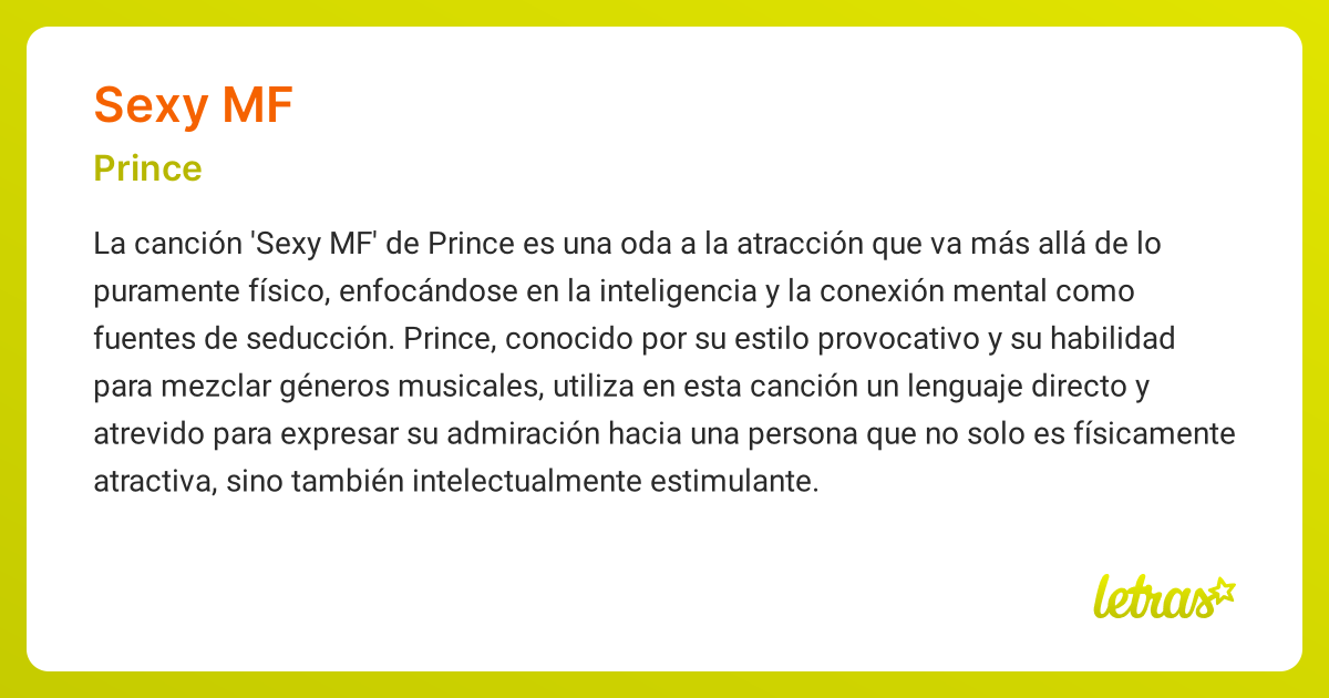 Significado de la canción SEXY MF (Prince) - LETRAS.COM