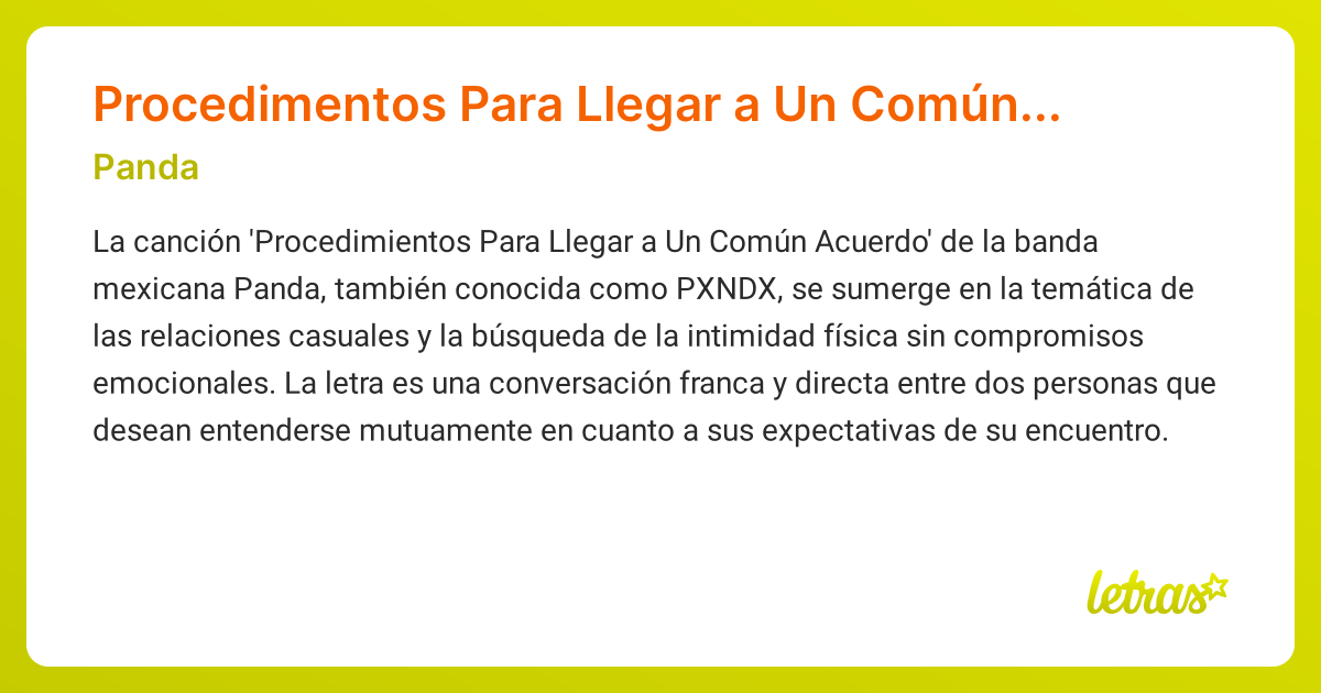 Significado de la canción Procedimentos Para Llegar a Un Común Acuerdo ...