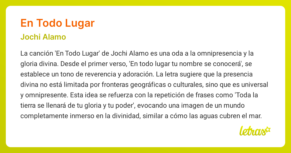 Significado de la canción EN TODO LUGAR (Jochi Alamo) - LETRAS.COM