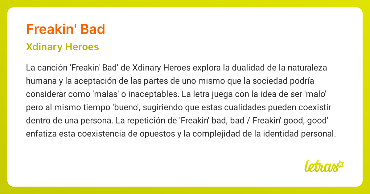 Significado de la canción FREAKIN' BAD (Xdinary Heroes) - LETRAS.COM
