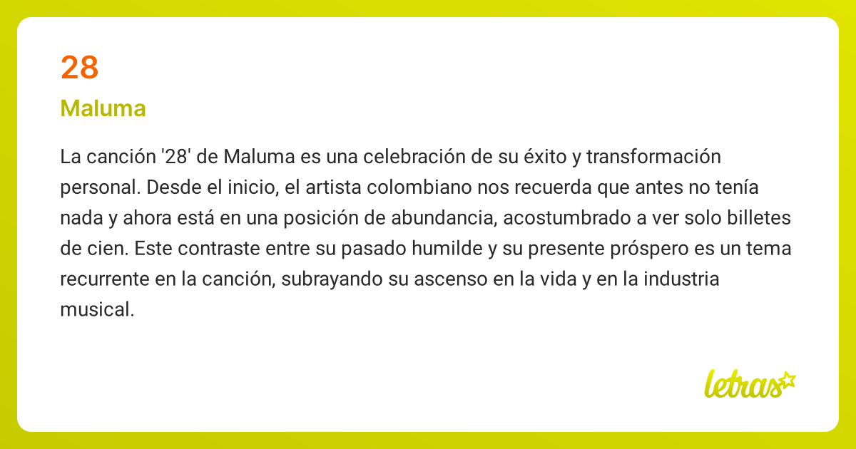 Significado de la canción 28 (Maluma) - LETRAS.COM