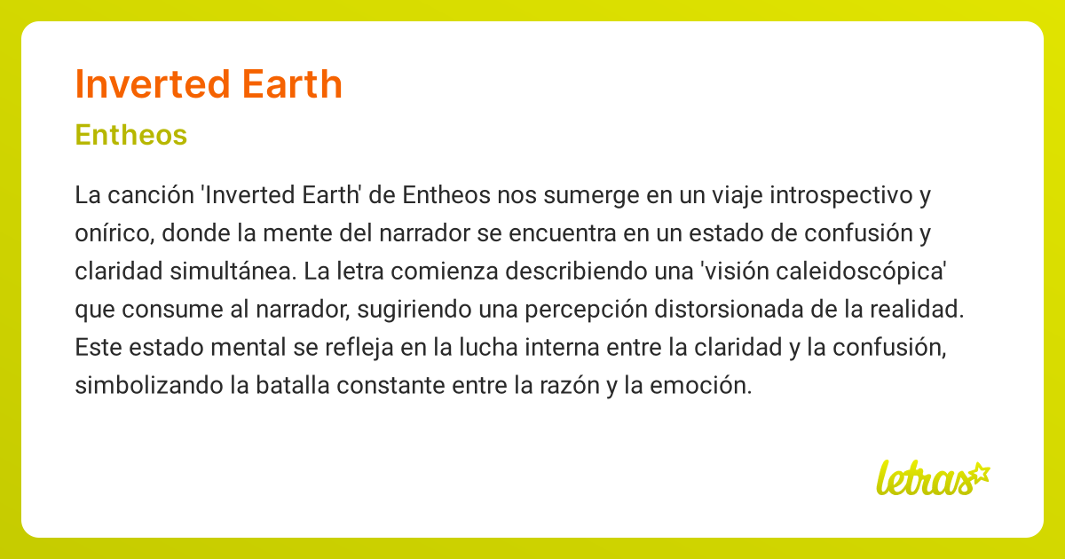 Significado de la canción INVERTED EARTH (Entheos) - LETRAS.COM
