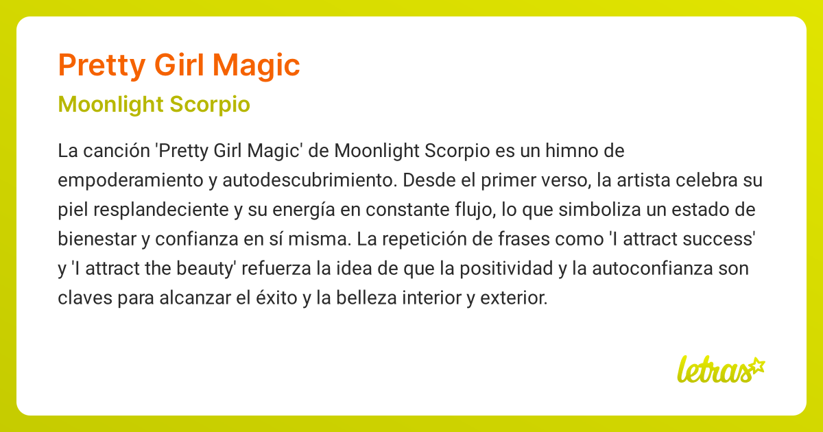 Significado de la canción PRETTY GIRL MAGIC (Moonlight Scorpio ...