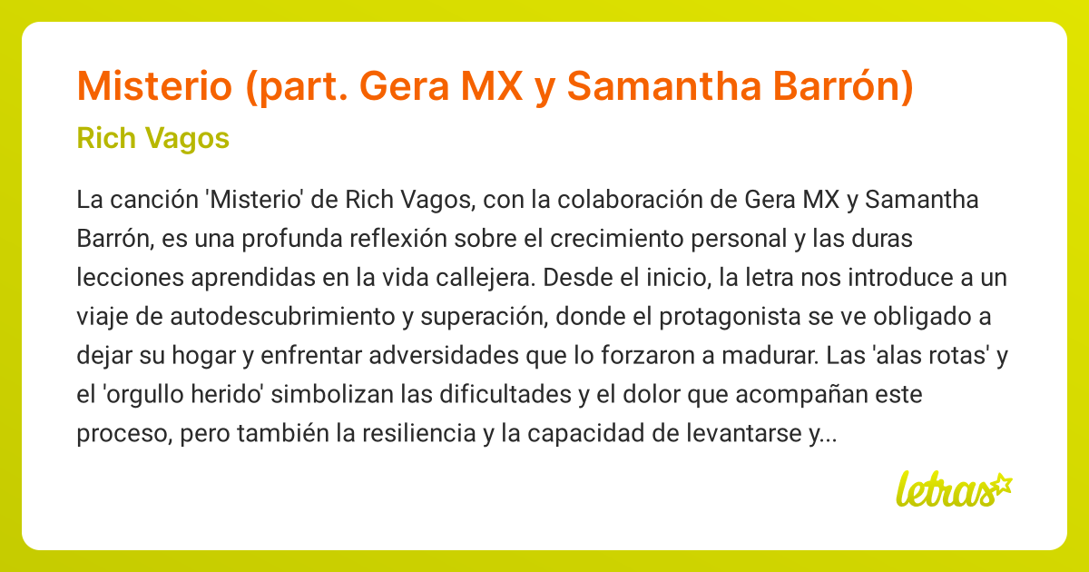 Significado de la canción Misterio (part. Gera MX y Samantha Barrón ...