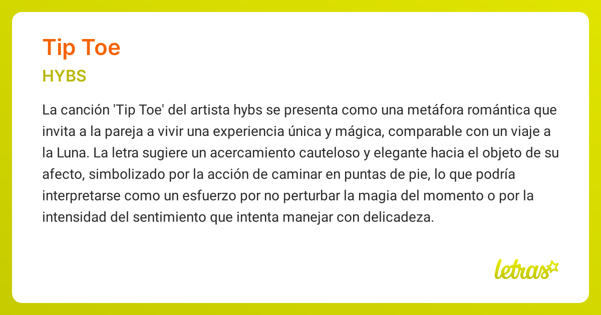 Significado de la canción TIP TOE (HYBS) - LETRAS.COM