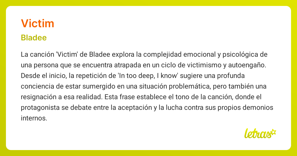 Significado de la canción VICTIM (Bladee) - LETRAS.COM