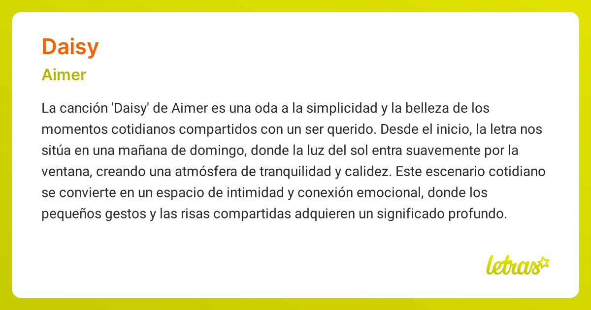 Significado de la canción DAISY (Aimer) - LETRAS.COM