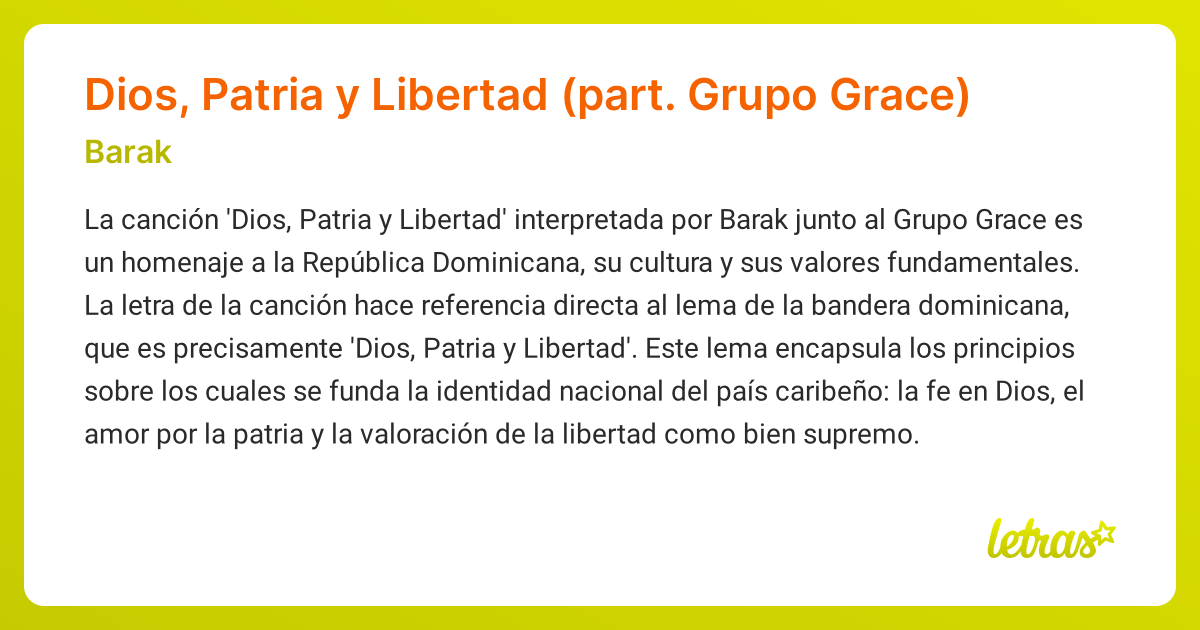 Significado de la canción Dios, Patria y Libertad (part. Grupo Grace ...
