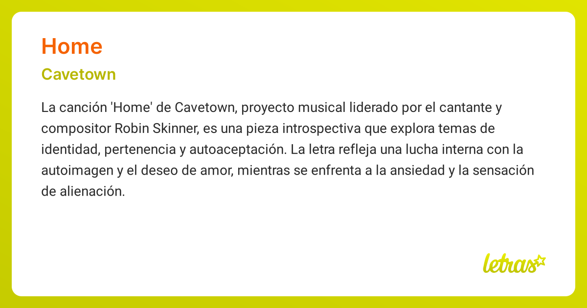 Significado de la canción HOME (Cavetown) - LETRAS.COM