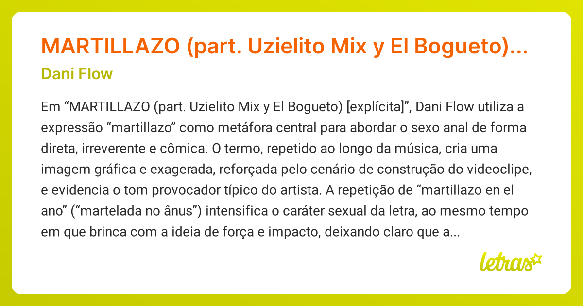 Significado da música MARTILLAZO (part. Uzielito Mix y El Bogueto ...