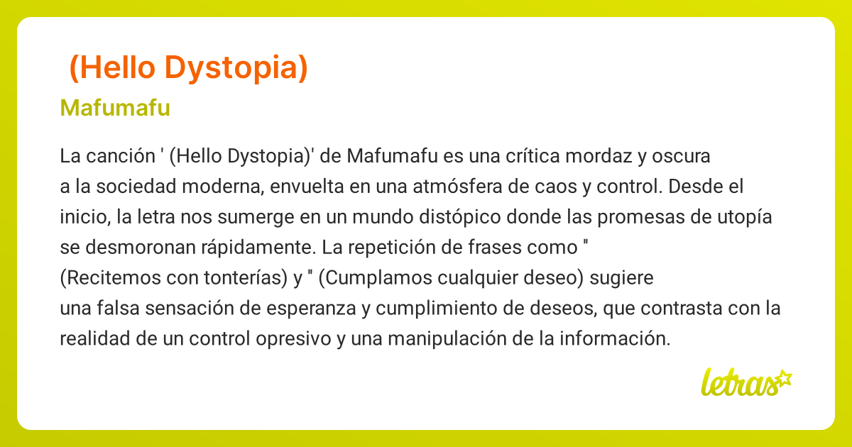 Significado de la canción ハローディストピア (Hello Dystopia) (Mafumafu ...