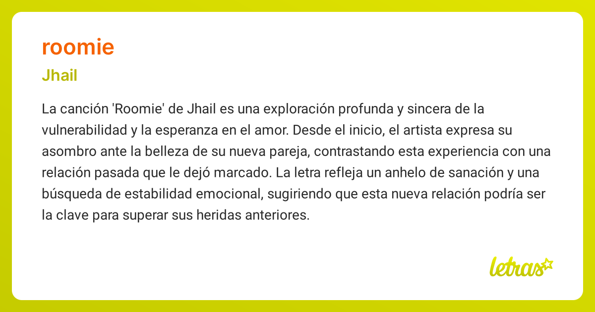 Significado de la canción ROOMIE (Jhail) - LETRAS.COM