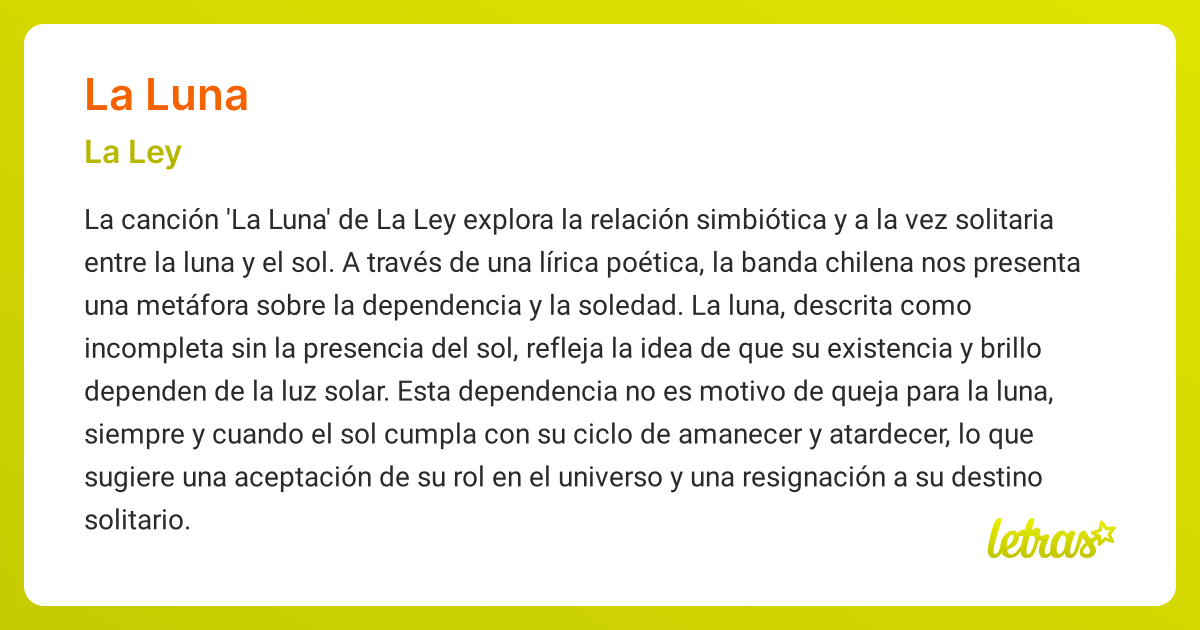 Significado de la canción LA LUNA (La Ley) - LETRAS.COM