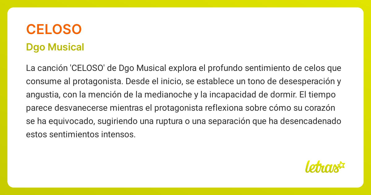 Significado de la canción CELOSO (Dgo Musical) - LETRAS.COM