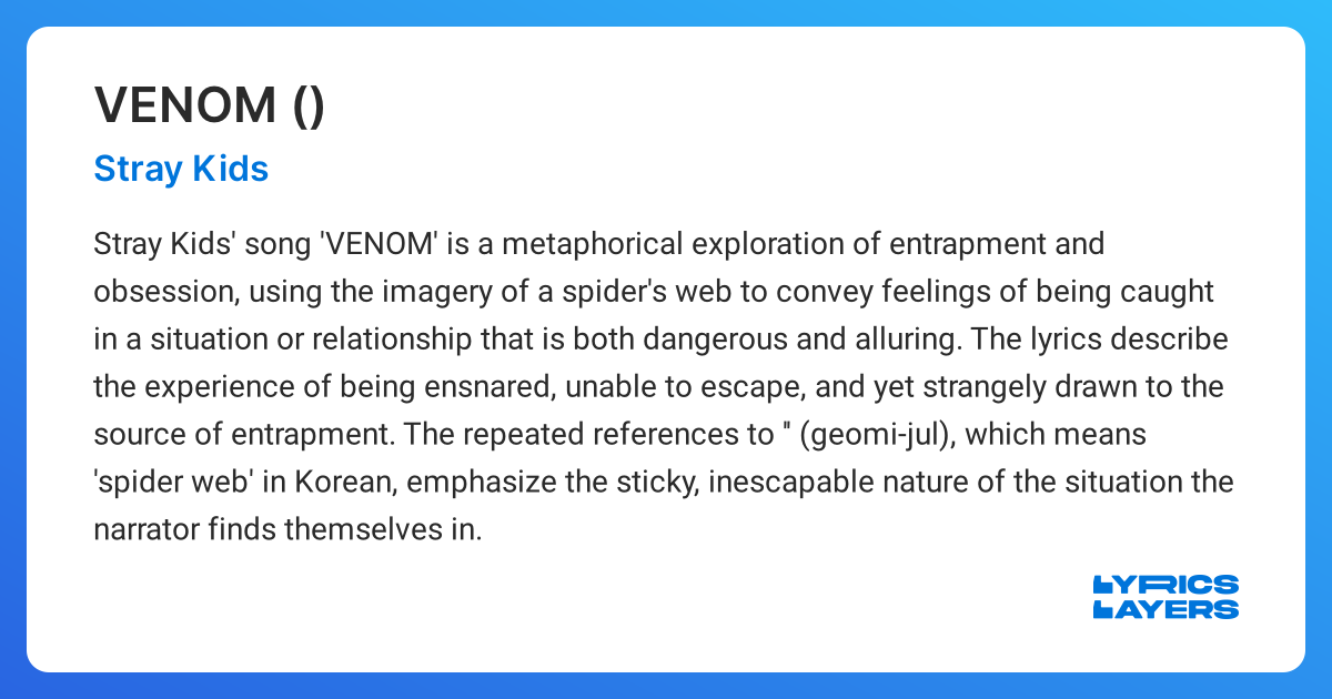 VENOM (거미줄): Nederlandse vertaling van Stray Kids
