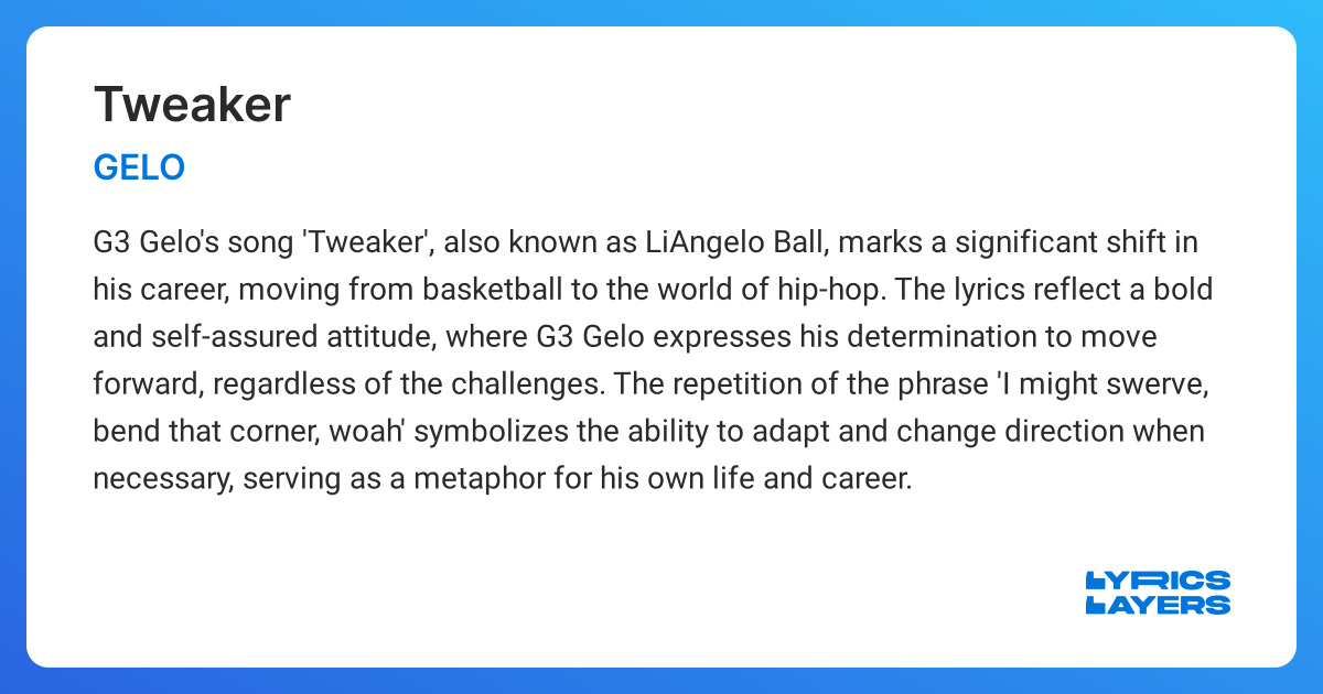 Meaning of TWEAKER (GELO)