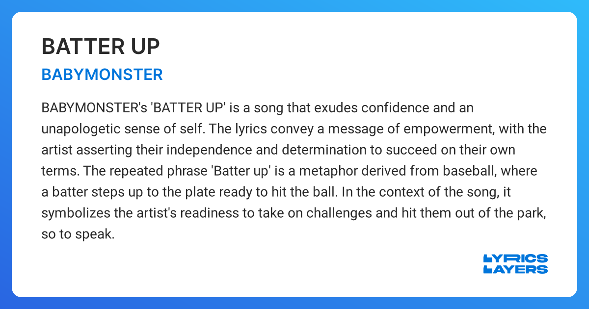 BATTER UP (Lyrics in English) - BABYMONSTER