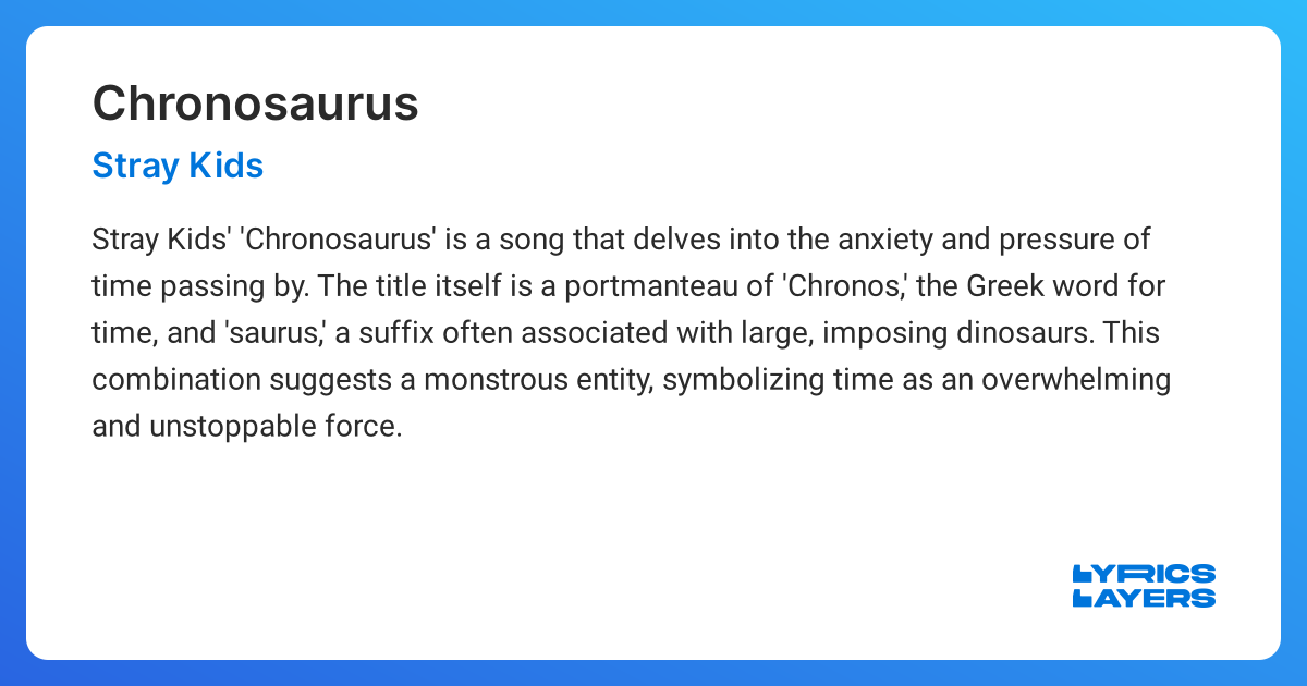 CHRONOSAURUS (Lyrics in English) - Stray Kids