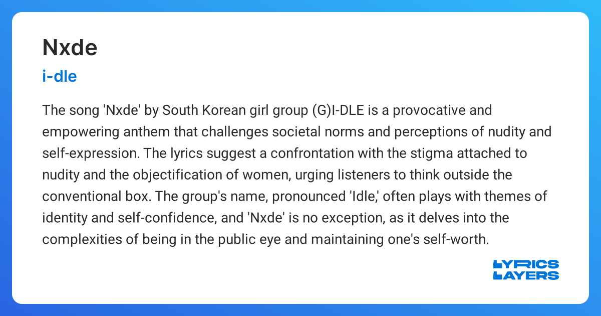 NXDE (Lyrics in English) - i-dle