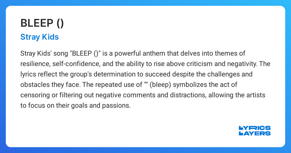 Meaning of BLEEP (삐처리) (Stray Kids)