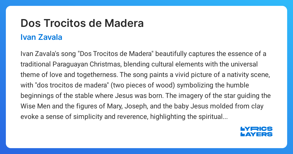 Meaning of DOS TROCITOS DE MADERA (Ivan Zavala)