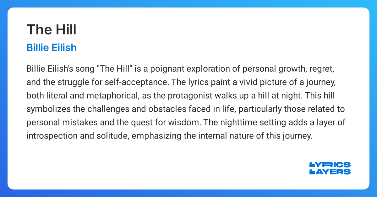 Meaning of THE HILL (Billie Eilish)