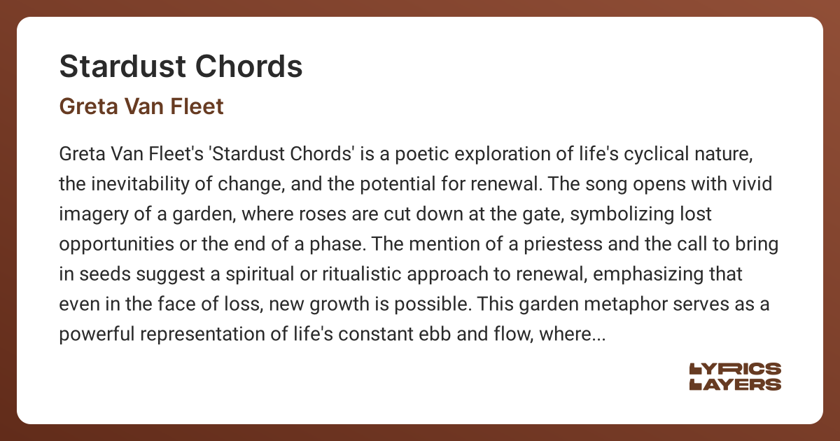 Meaning of STARDUST CHORDS (Greta Van Fleet)