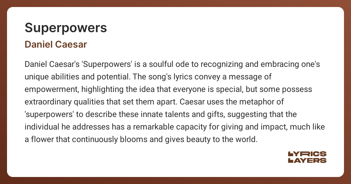 SUPERPOWERS - Daniel Caesar - LYRICSLAYERS.COM