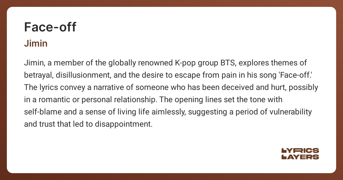 Meaning of FACE-OFF (Jimin)