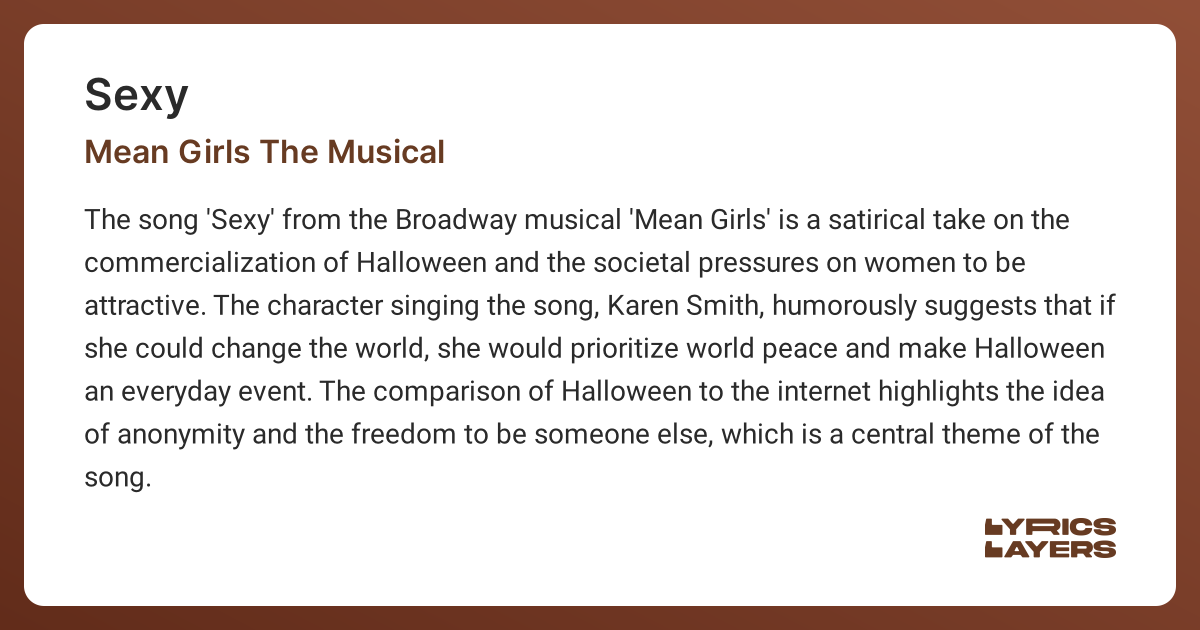 Meaning of SEXY (Mean Girls The Musical)