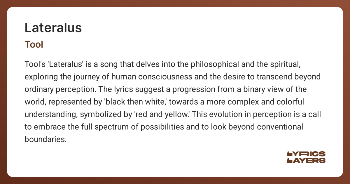 Meaning of LATERALUS (Tool)