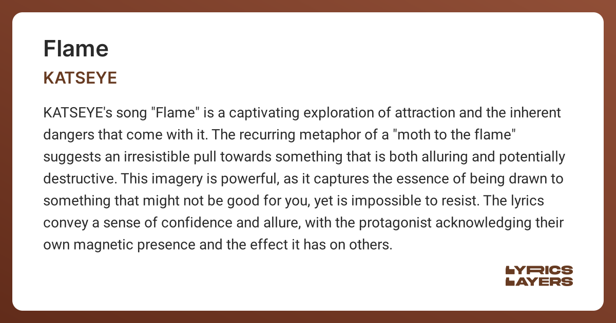 FLAME (Lyrics in English) - KATSEYE