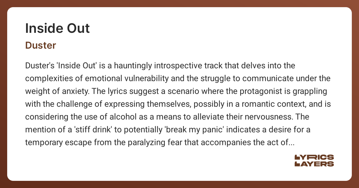 Meaning of INSIDE OUT (Duster)