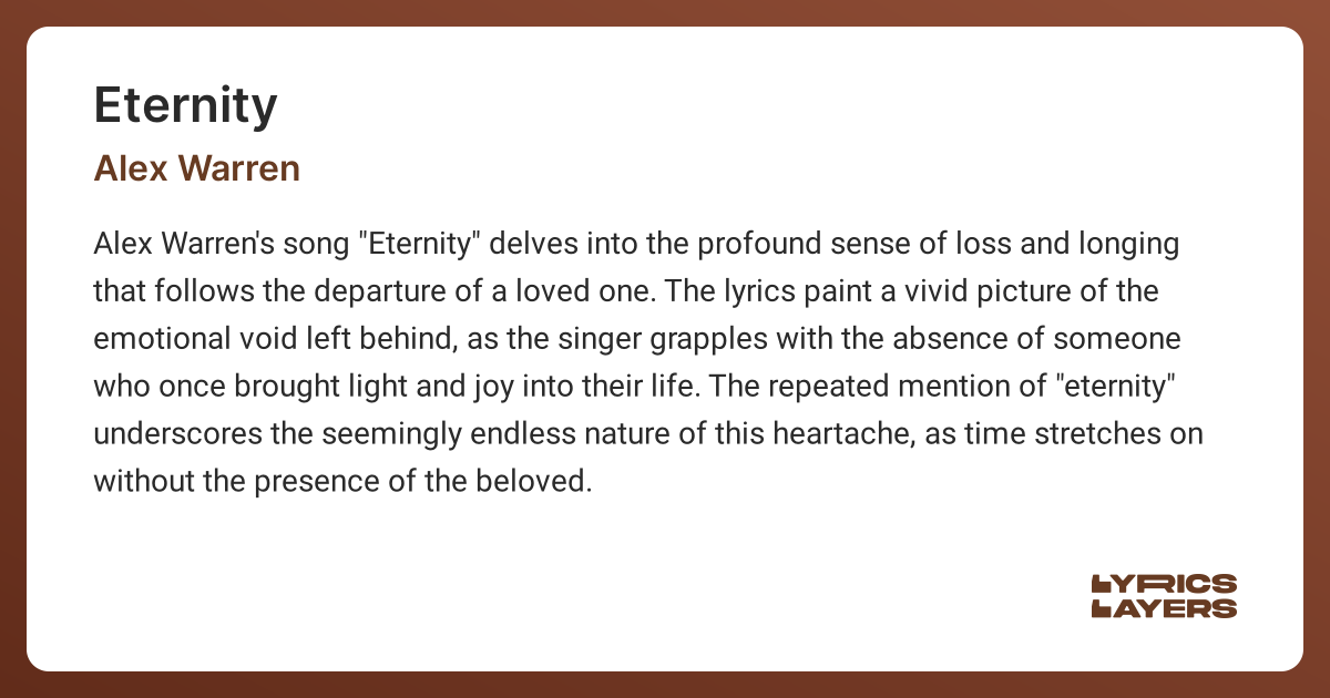Meaning of ETERNITY (Alex Warren)