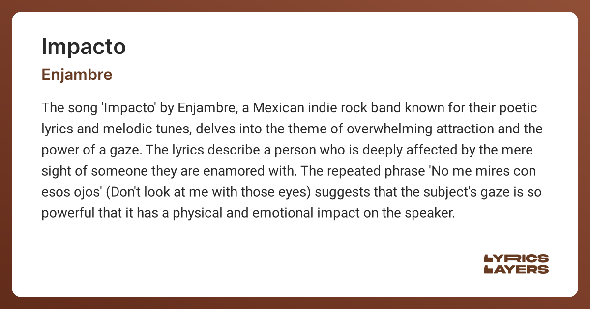 Meaning of IMPACTO (Enjambre)