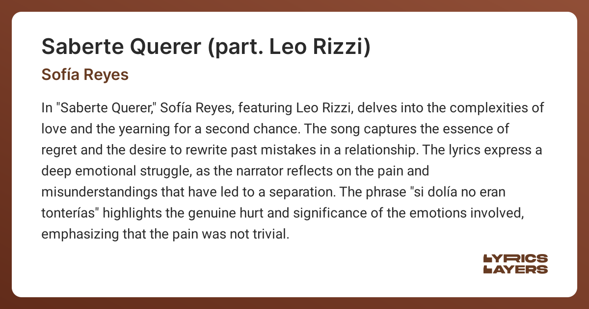 Saberte Querer (part. Leo Rizzi) (Lyrics in English) - Sofía Reyes