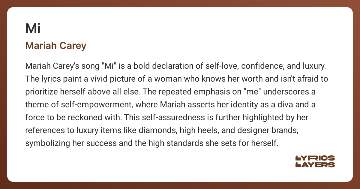 Meaning of MI (Mariah Carey)