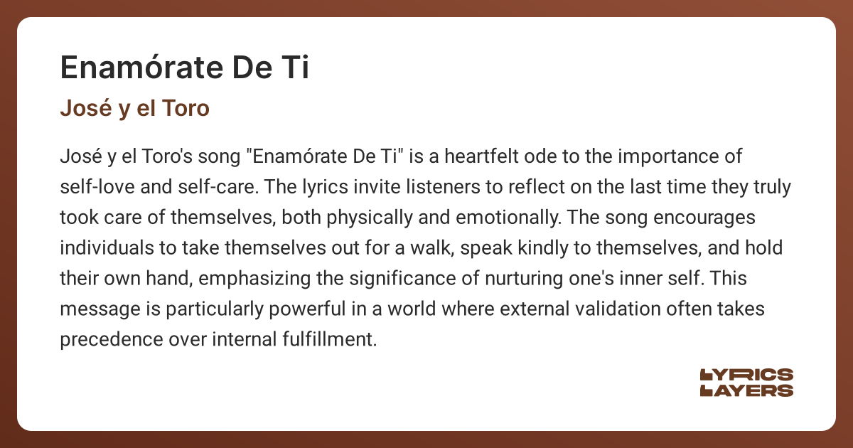 ENAMÓRATE DE TI (Lyrics in English) - José y el Toro