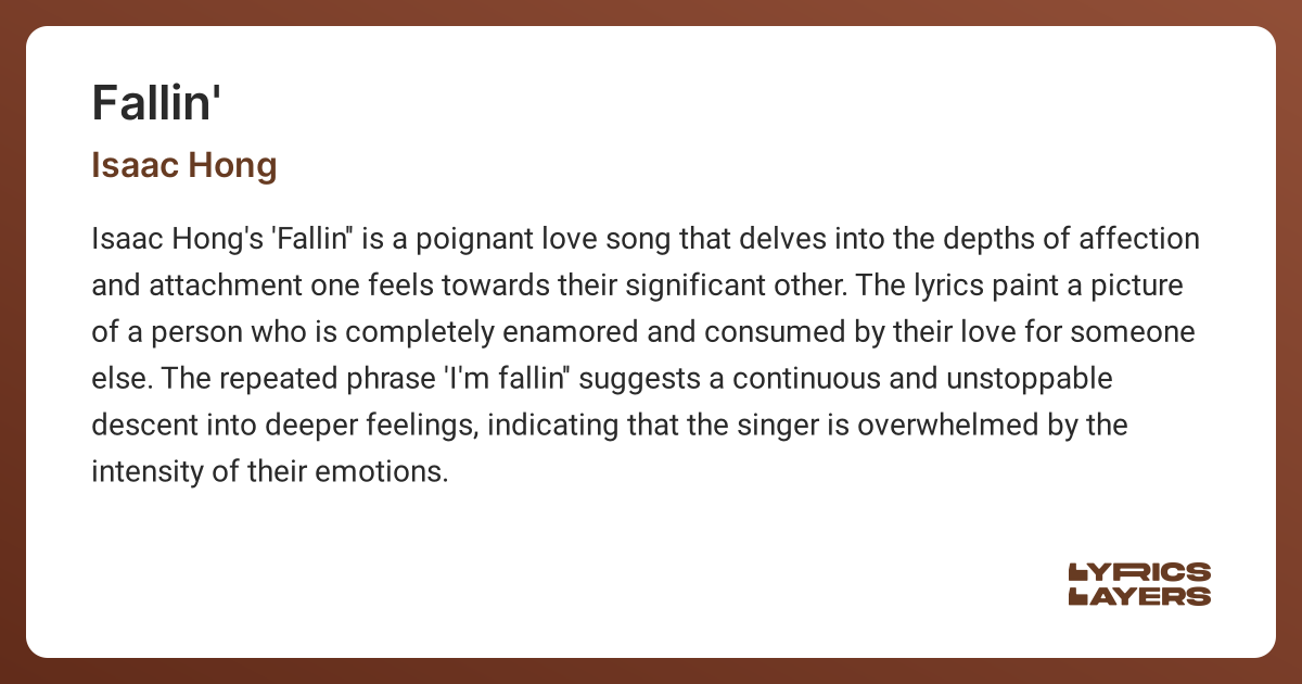 FALLIN' (Lyrics in English) - Isaac Hong