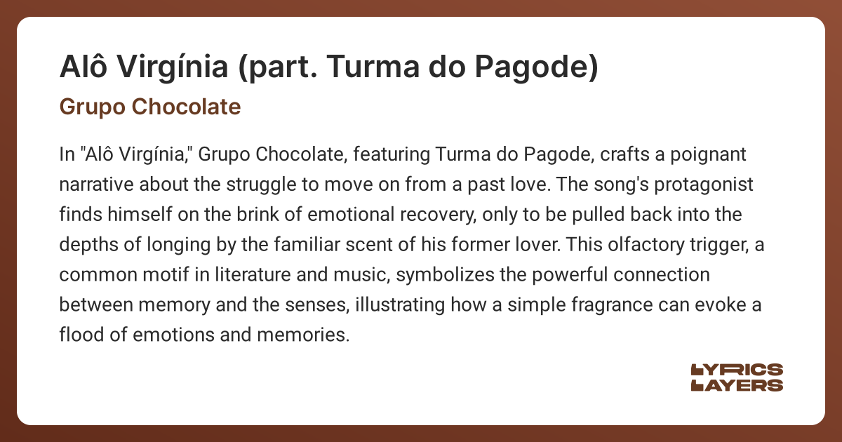 Alô Virgínia (part. Turma do Pagode): Nederlandse vertaling van Grupo ...