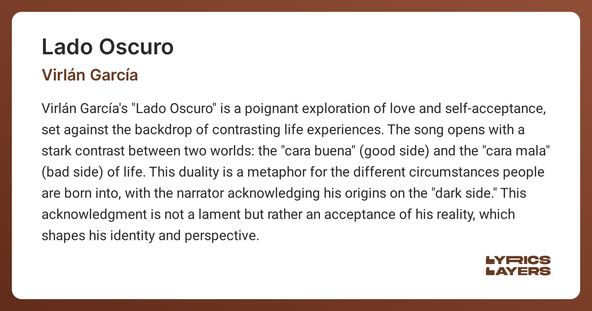 LADO OSCURO (Lyrics in English) - Virlán García