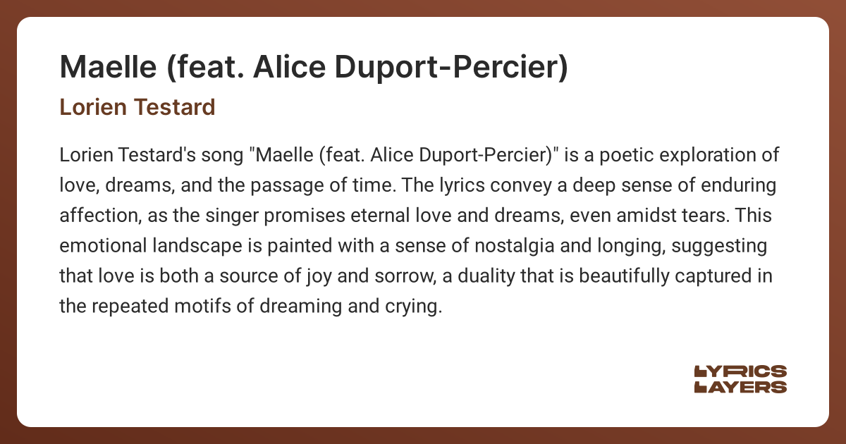 Maelle (feat. Alice Duport-Percier) (Lyrics in English) - Lorien Testard
