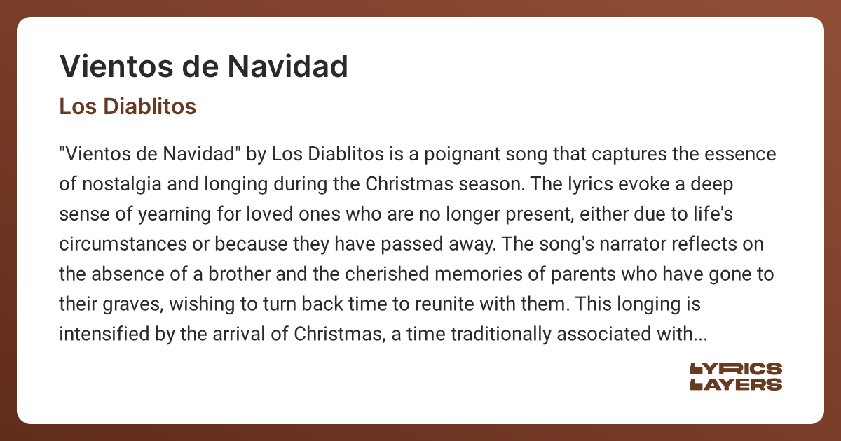 Meaning of VIENTOS DE NAVIDAD (Los Diablitos)