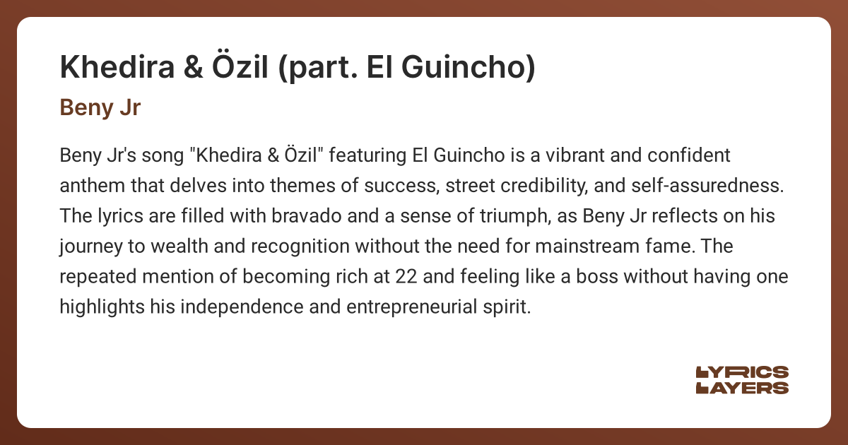 Khedira & Özil (part. El Guincho): Nederlandse vertaling van Beny Jr