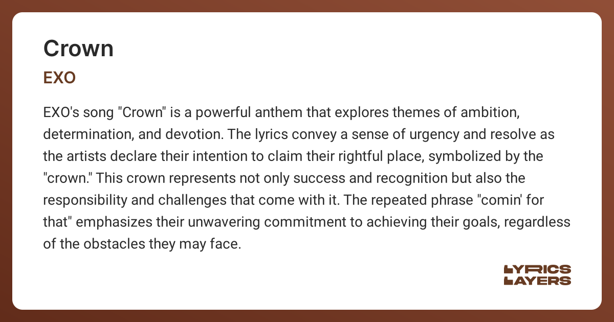 CROWN (Lyrics in English) - EXO