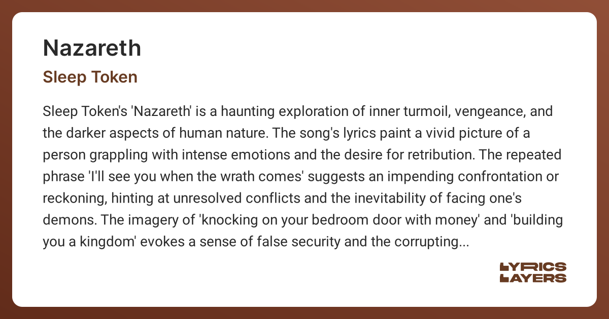 Meaning of NAZARETH (Sleep Token)