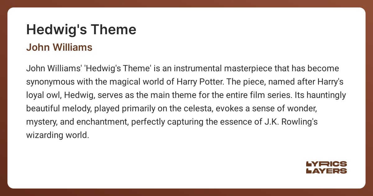 Meaning of HEDWIG'S THEME (John Williams)
